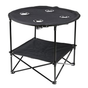 Black - 2 Tier Folding Camping Table